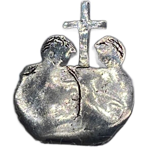 HWB | Jewelry | Vintage Primitive Pin Religious Art In Sterling Silver ...